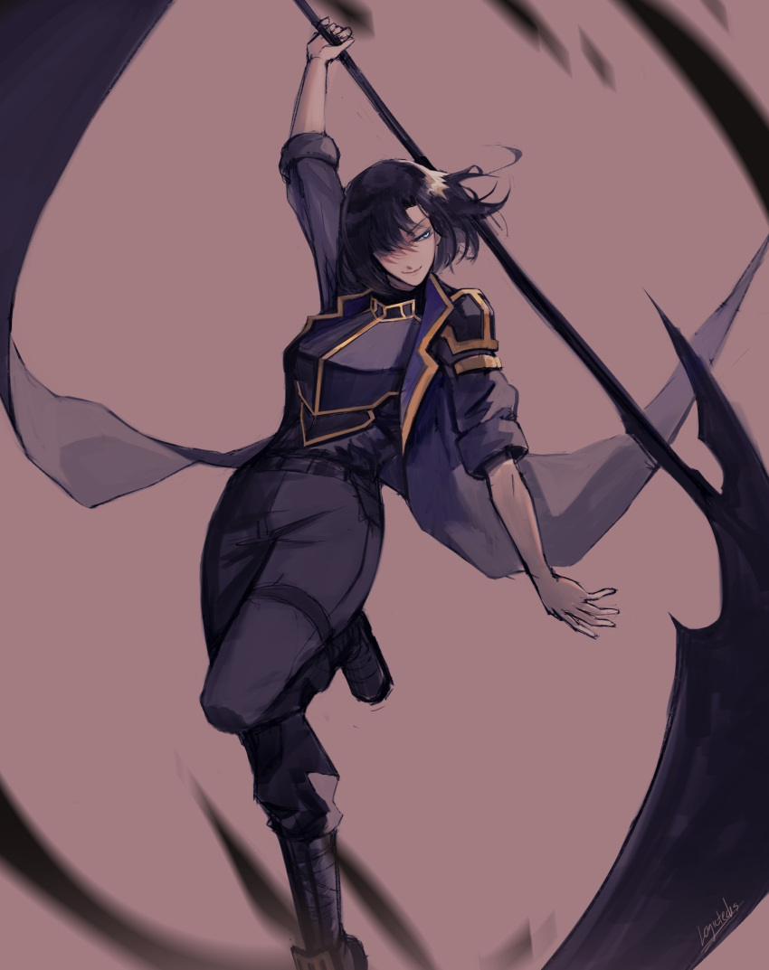 Safebooru - 1girl belt black hair black jacket black shirt bob cut ...