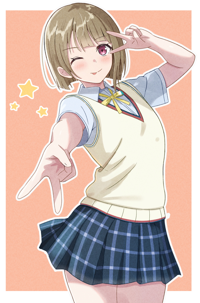 Safebooru - 1girl absurdres azakura (beniyomogi) blue skirt blush bob ...