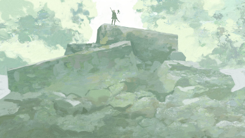 Safebooru - 1girl 2b (nier:automata) black dress blindfold boots brush ...