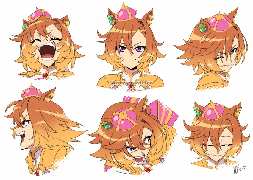 Safebooru - 1girl animal ears armor closed eyes closed mouth crown ear ...