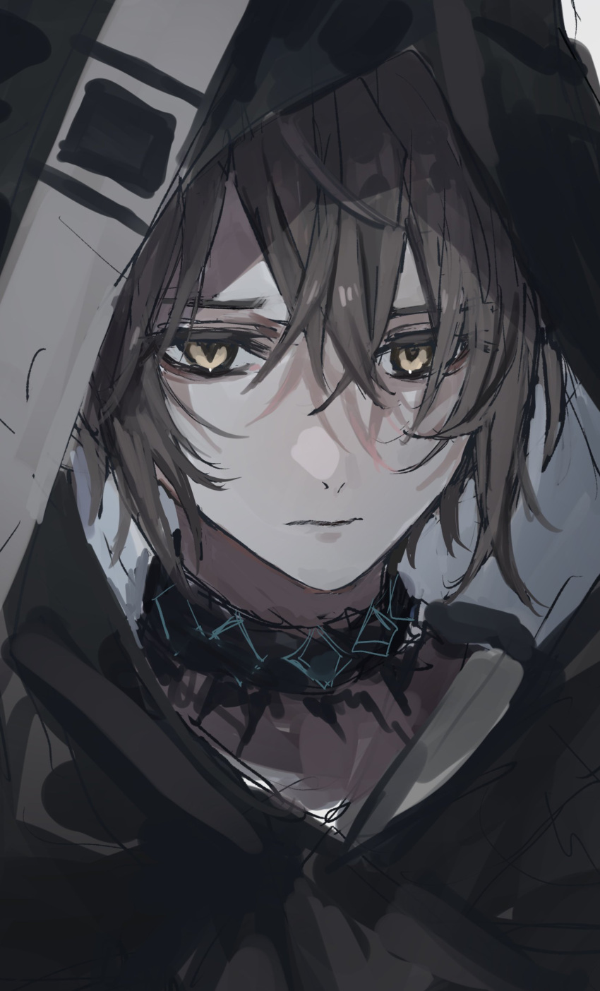 Safebooru - 1boy absurdres arknights bishounen black hoodie cat boy ...