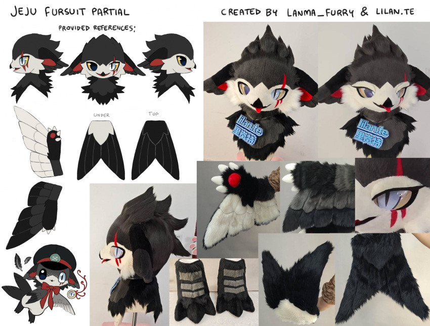 Safebooru - 1girl beak bird bird girl black feathers black hat blue ...