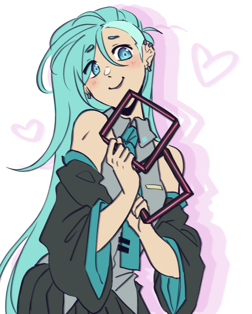 Safebooru - 1girl alternate hairstyle aqua eyes aqua necktie ...
