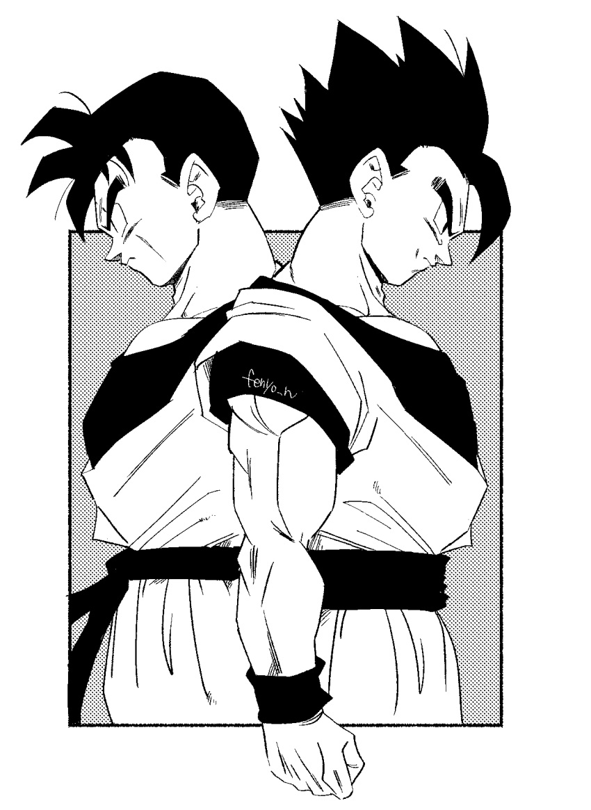 Safebooru - 2boys artist name cowboy shot dougi dragon ball dragon ball ...