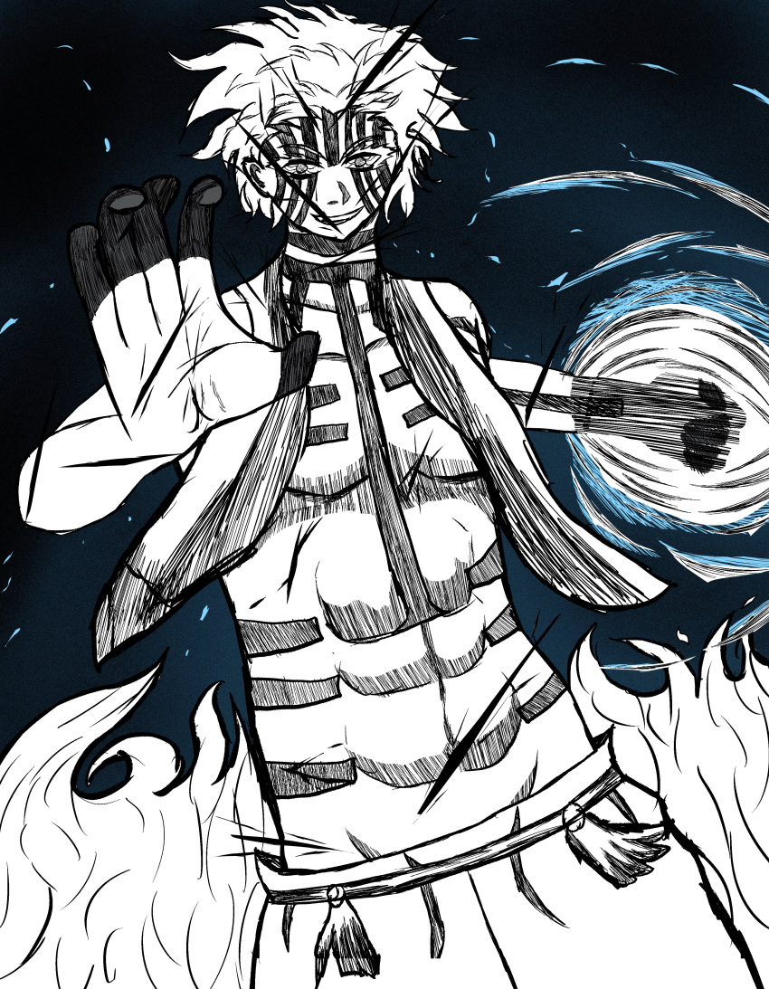 Safebooru - 1boy absurdres akaza (kimetsu no yaiba) attack battle body ...