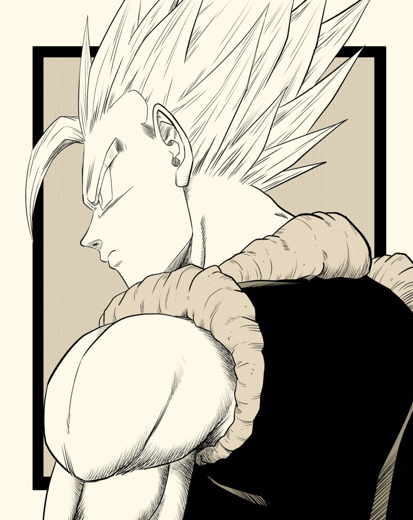 Safebooru - 1boy commentary dragon ball dragon ball z from side frown ...