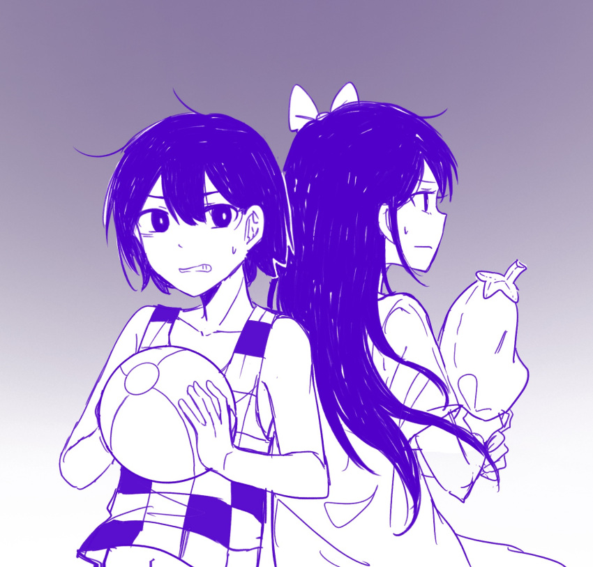 Safebooru - 1boy 1girl aubrey (faraway) (omori) aubrey (omori) ball bow ...