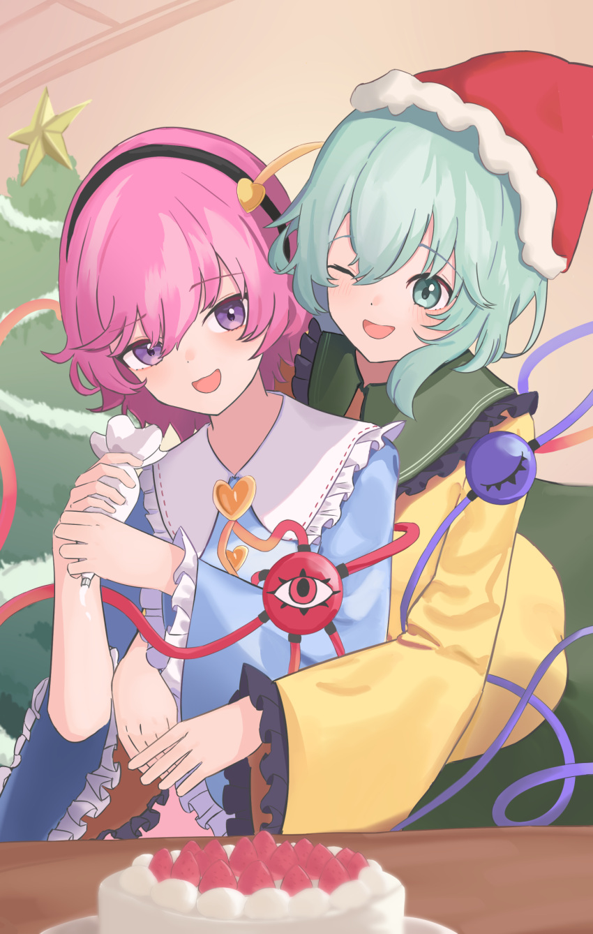 Safebooru - 2girls alternate headwear black hairband blue shirt blush ...