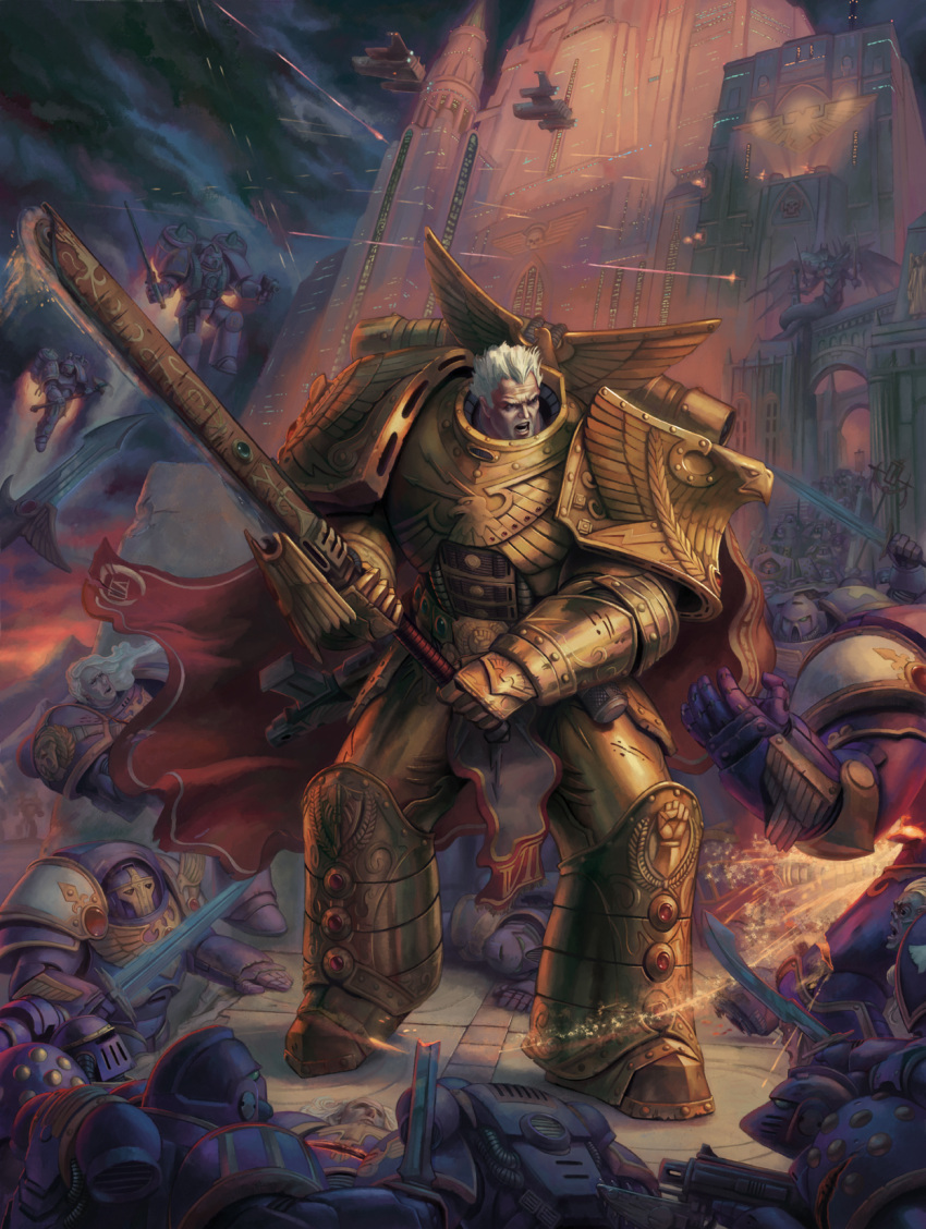 Safebooru - 6+boys adeptus astartes anti-aircraft gun aquila (symbol ...