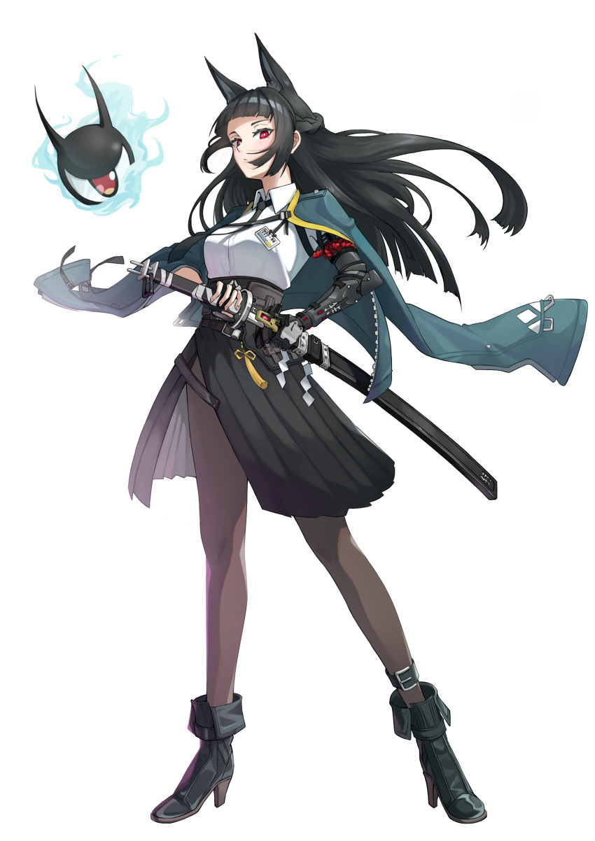 Safebooru - 1girl absurdres animal ear fluff animal ears aqua jacket ...