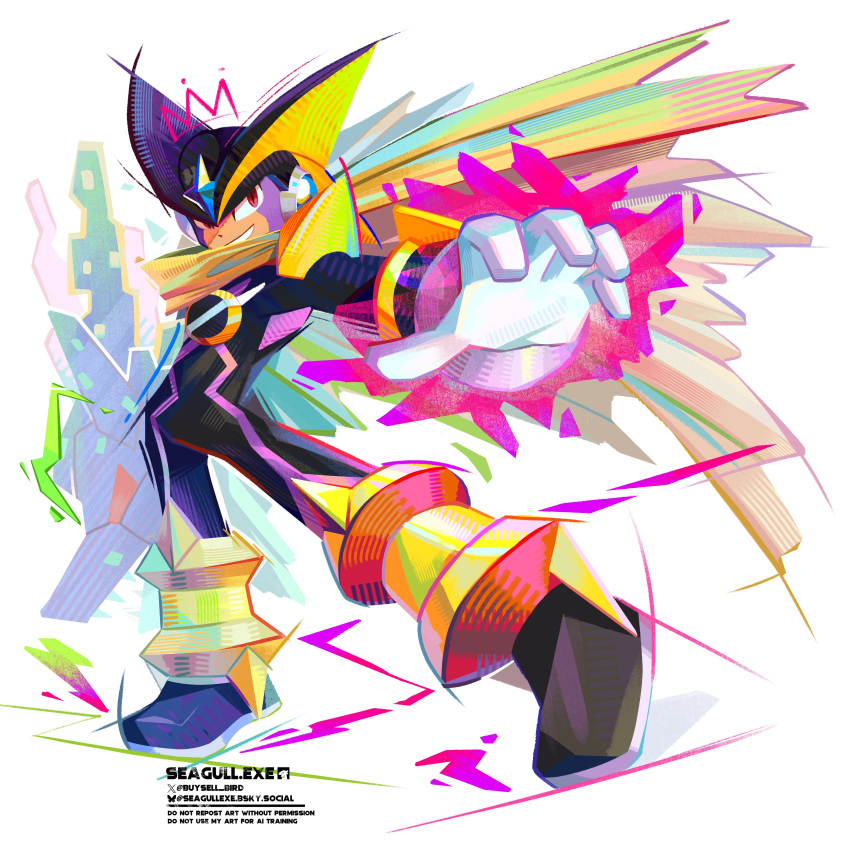 Safebooru - 1boy absurdres bass.exe (mega man) black bodysuit black ...