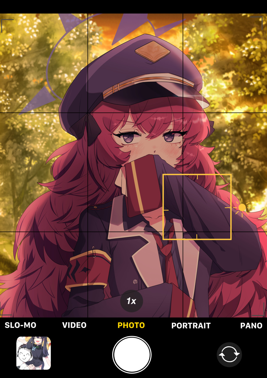 Safebooru - 1boy 2girls :d ^ ^ absurdres armband black coat black dress ...