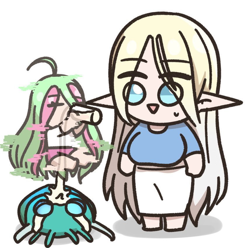 Safebooru - 2girls ahoge alternate costume blonde hair blue eyes ...