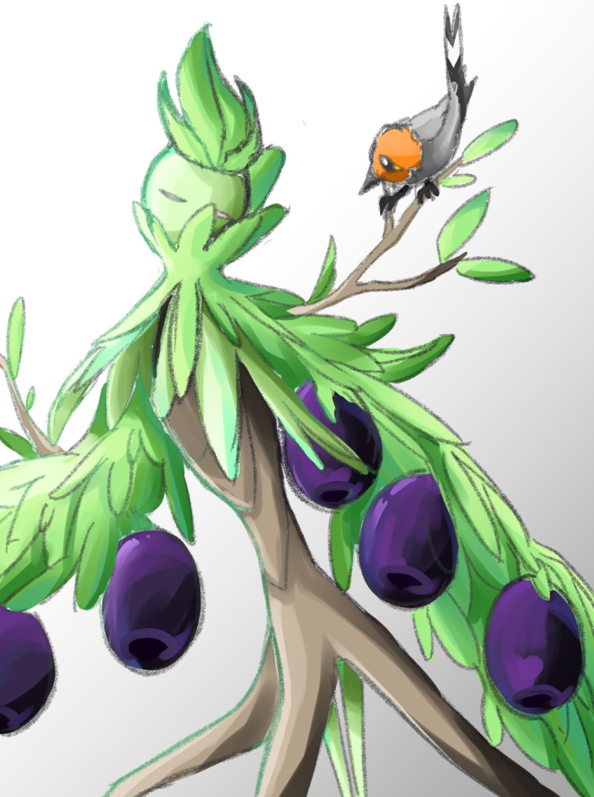 Safebooru - arboliva bird branch closed eyes commentary request ...
