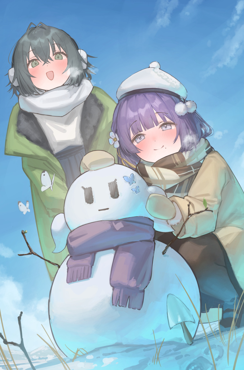 Safebooru - 2girls absurdres alternate costume beret black pantyhose ...