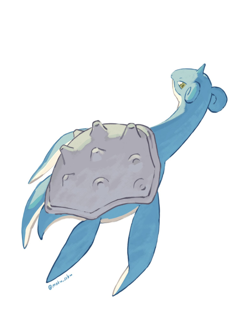 Safebooru - animal focus closed mouth full body green eyes highres lapras looking back mokuzou ...