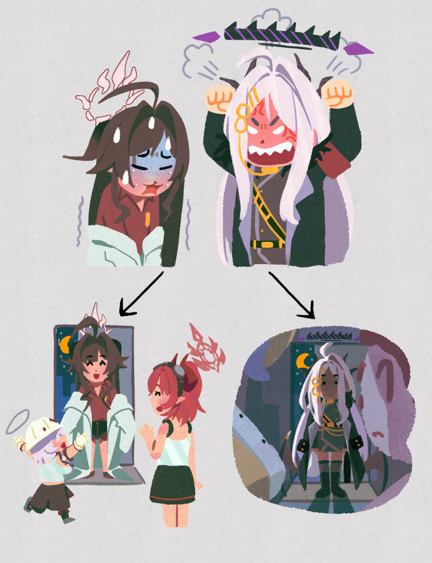 Safebooru - 1boy 5girls absurdres ahoge ako (blue archive) angry ...