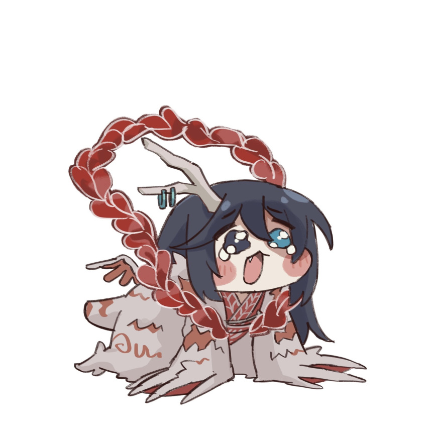 Safebooru - 1boy all fours black eyes black hair blue eyes blush ...