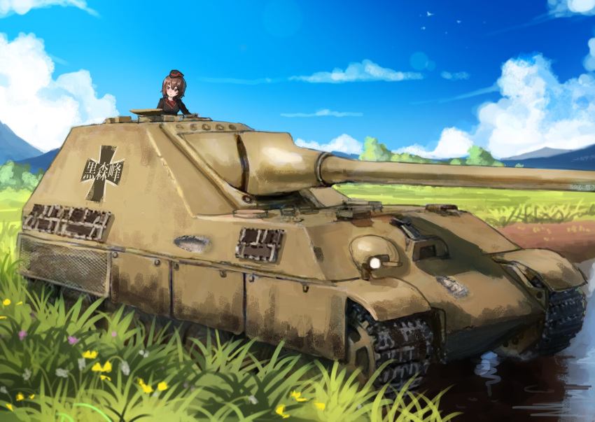 Safebooru - 1girl black jacket brown eyes brown hair day dnjd15411541 ...