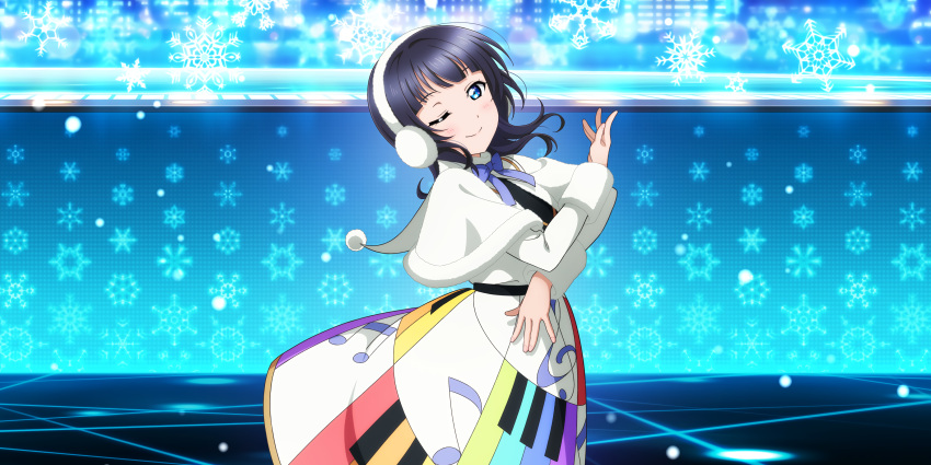 Safebooru - asaka karin blue eyes blue hair blush dress love live! school idol festival all ...