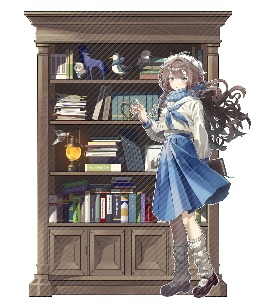 Safebooru - 1girl :o alternate costume animalization beret bird blue ...