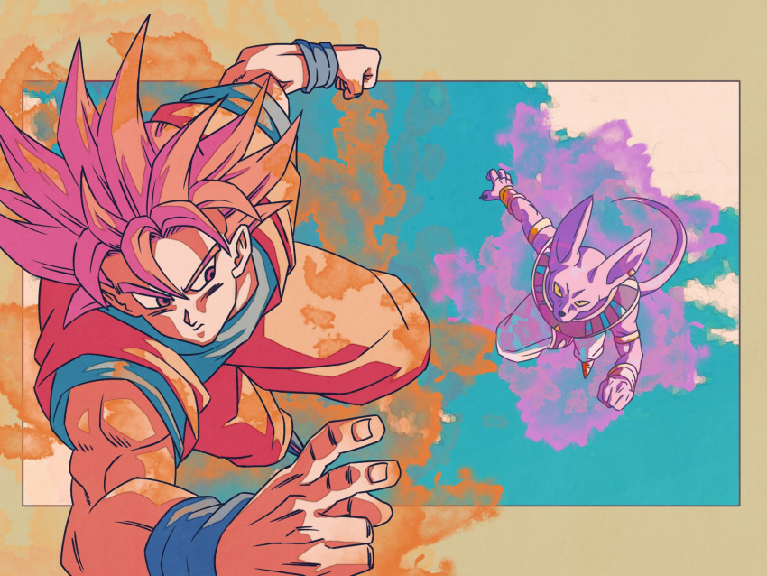 Safebooru - 2boys aura beerus blue boots blue pants blue shirt blue ...