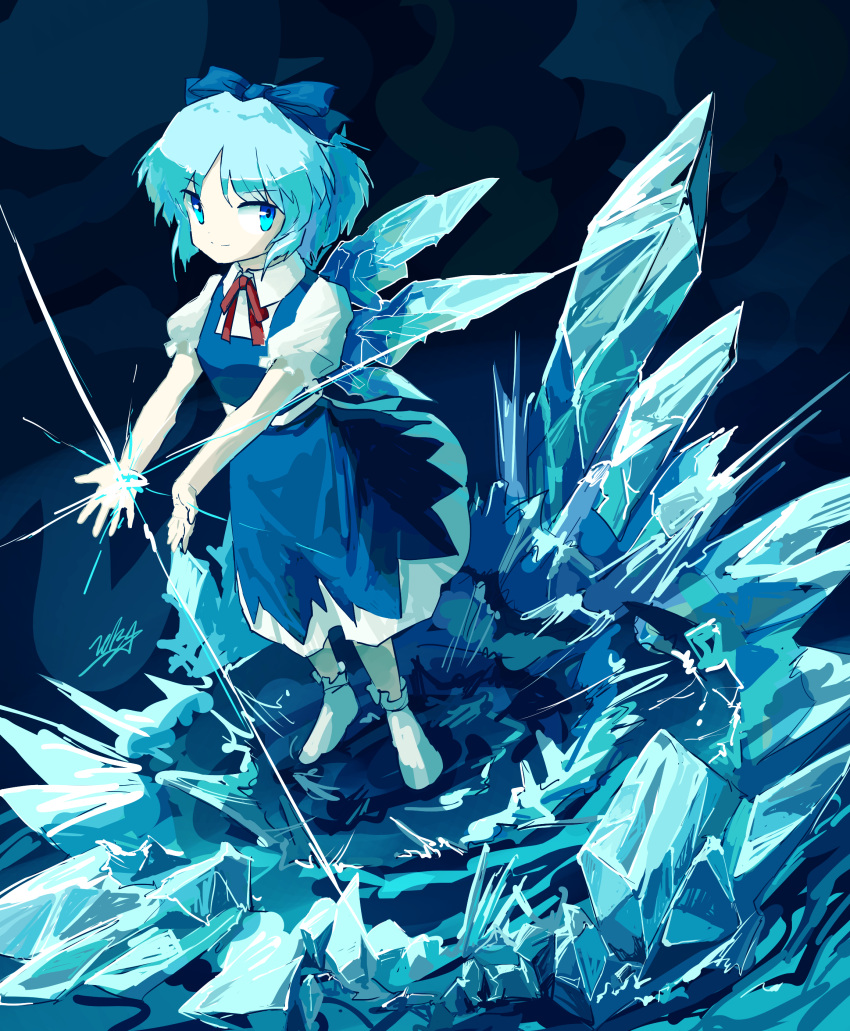 Safebooru - 1girl absurdres blue bow blue dress blue eyes blue hair bow ...