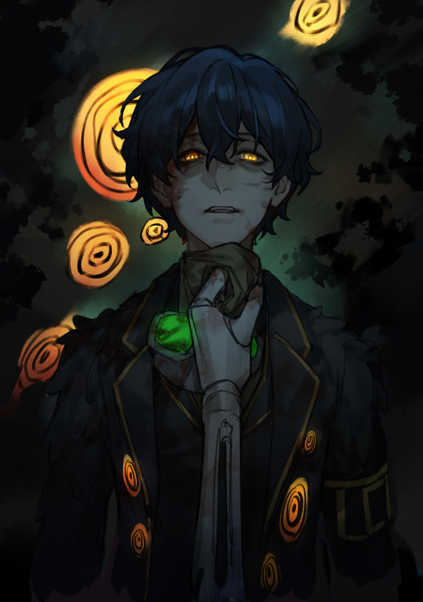 Safebooru - 1boy 1girl albina (project moon) black coat blue hair ...