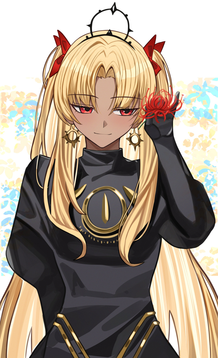 Safebooru - 1girl absurdres black dress blonde hair commentary dark ...