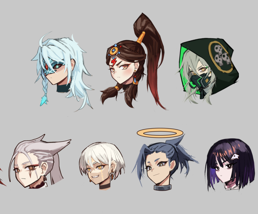 Safebooru - 6+girls alpharius alpharius omegon black hair black sclera ...