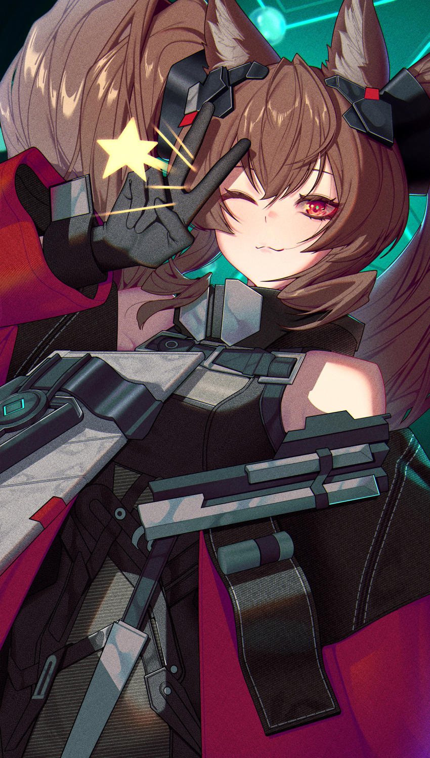 Safebooru - 1girl :3 absurdres angelina (arknights) animal ear fluff ...