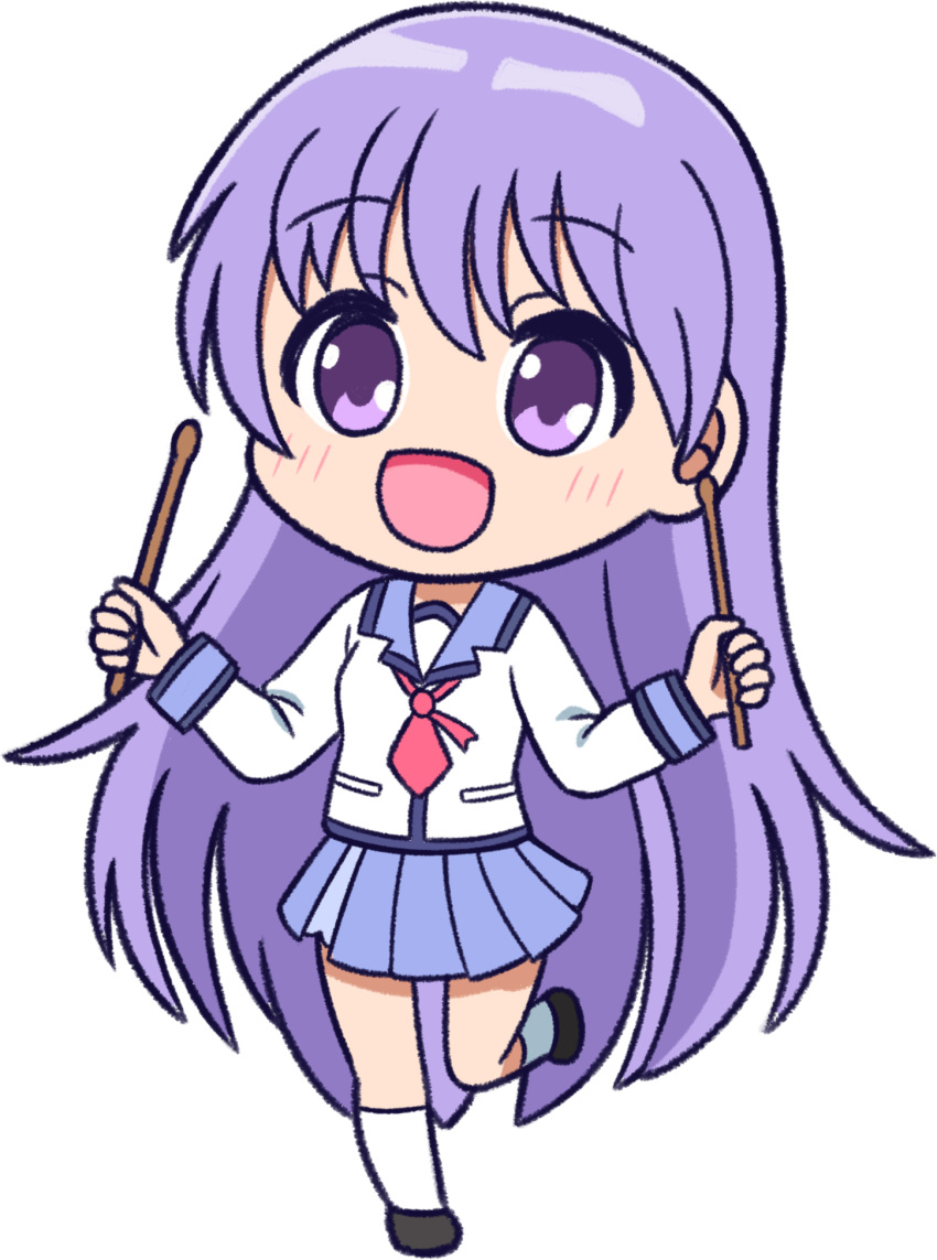 Safebooru - 1girl :d angel beats! blue skirt blush chibi chibi only ...