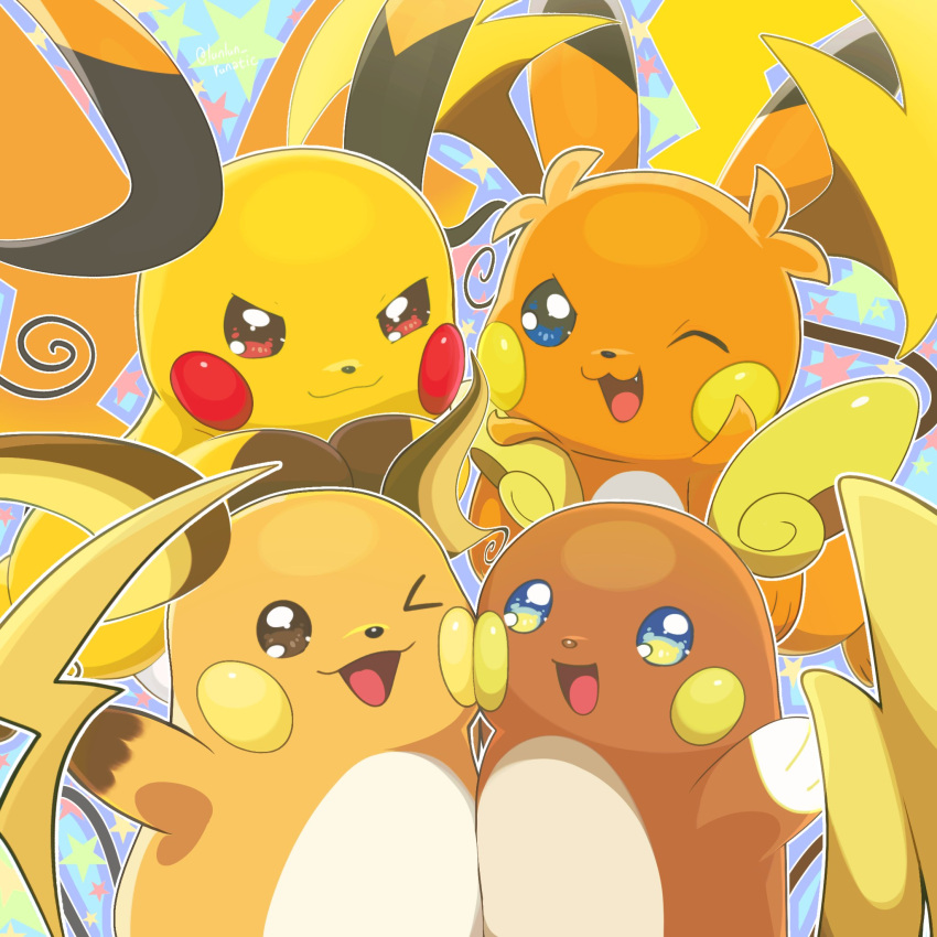Safebooru - alolan raichu blue eyes brown eyes commentary request fang ...