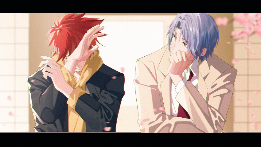 Safebooru - 2boys blue eyes blue hair crying dhfz181 hasegawa langa ...