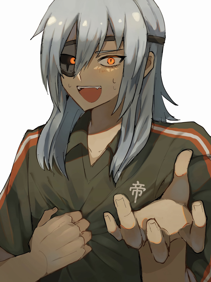 Safebooru - 1boy absurdres clutching chest commentary request eyelashes ...