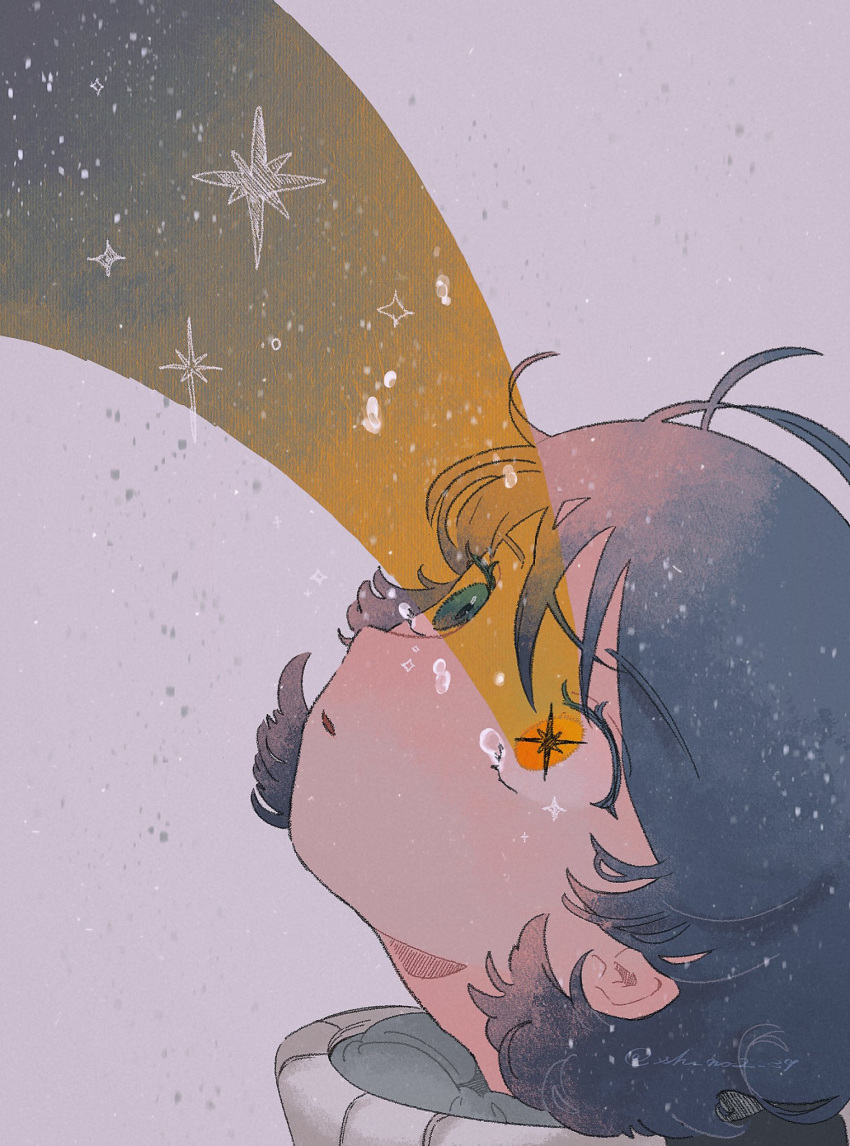Safebooru - 1boy blue eyes blue hair commentary crying crying with eyes ...