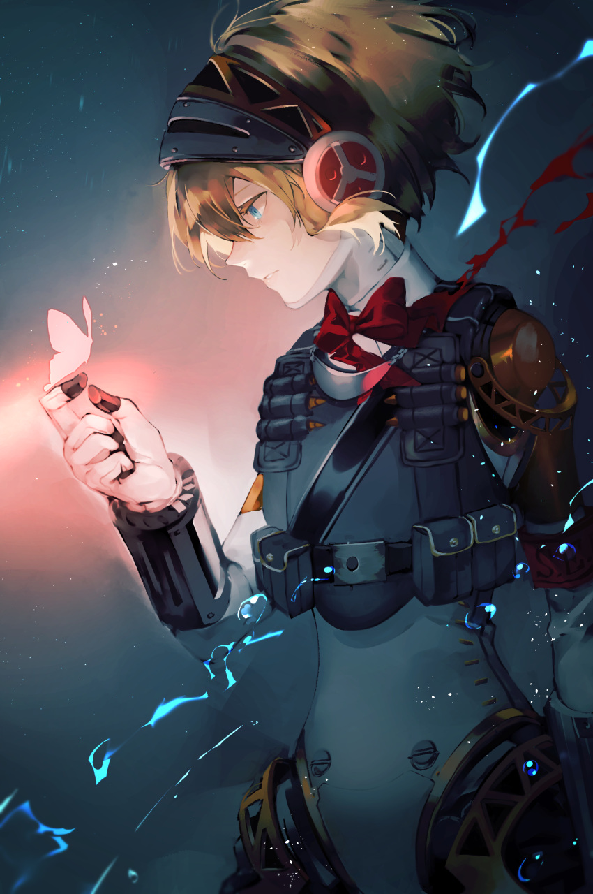 Safebooru - 1girl aegis (persona) android bangs blonde hair blue eyes bug bulletproof vest ...