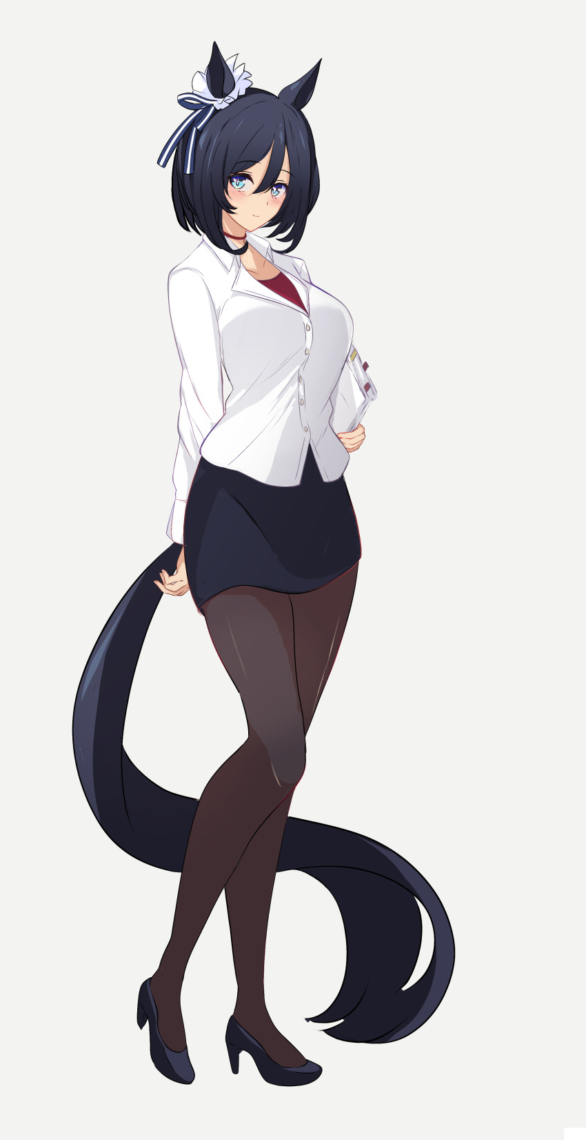 Safebooru - 1girl absurdres alternate costume amano haruka (sakogamitokuan) animal ears blue ...