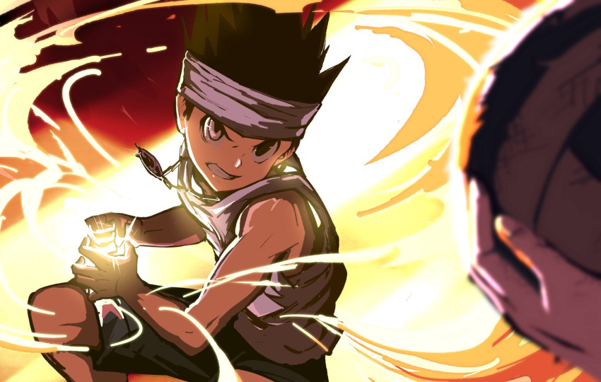 Safebooru - ball battle black hair brown eyes clenched teeth ...