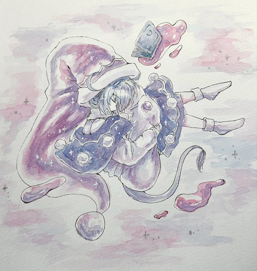 Safebooru - 1girl blob book candle4gdon capelet closed eyes commentary ...
