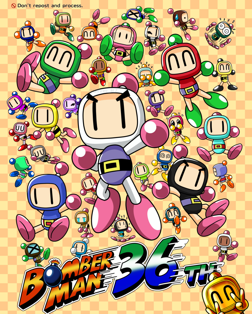 Safebooru - 6+others @ @ absurdres anniversary aqua bomberman black ...
