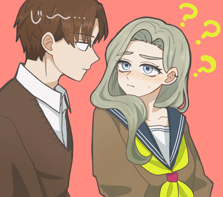 Safebooru - 1boy 1girl ? ?? absurdres azuma shino (seihatanai na kimi ...