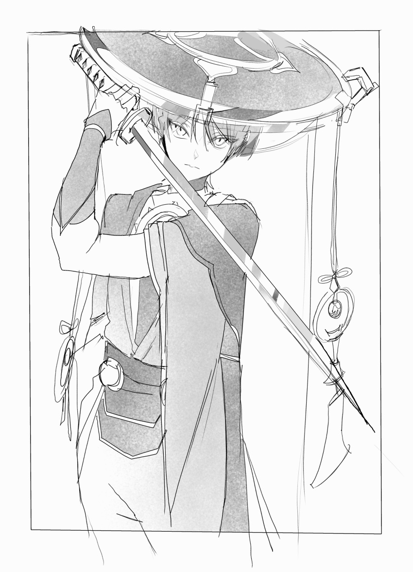 Safebooru - 1boy absurdres armor blunt ends buri04660072364 clenched ...