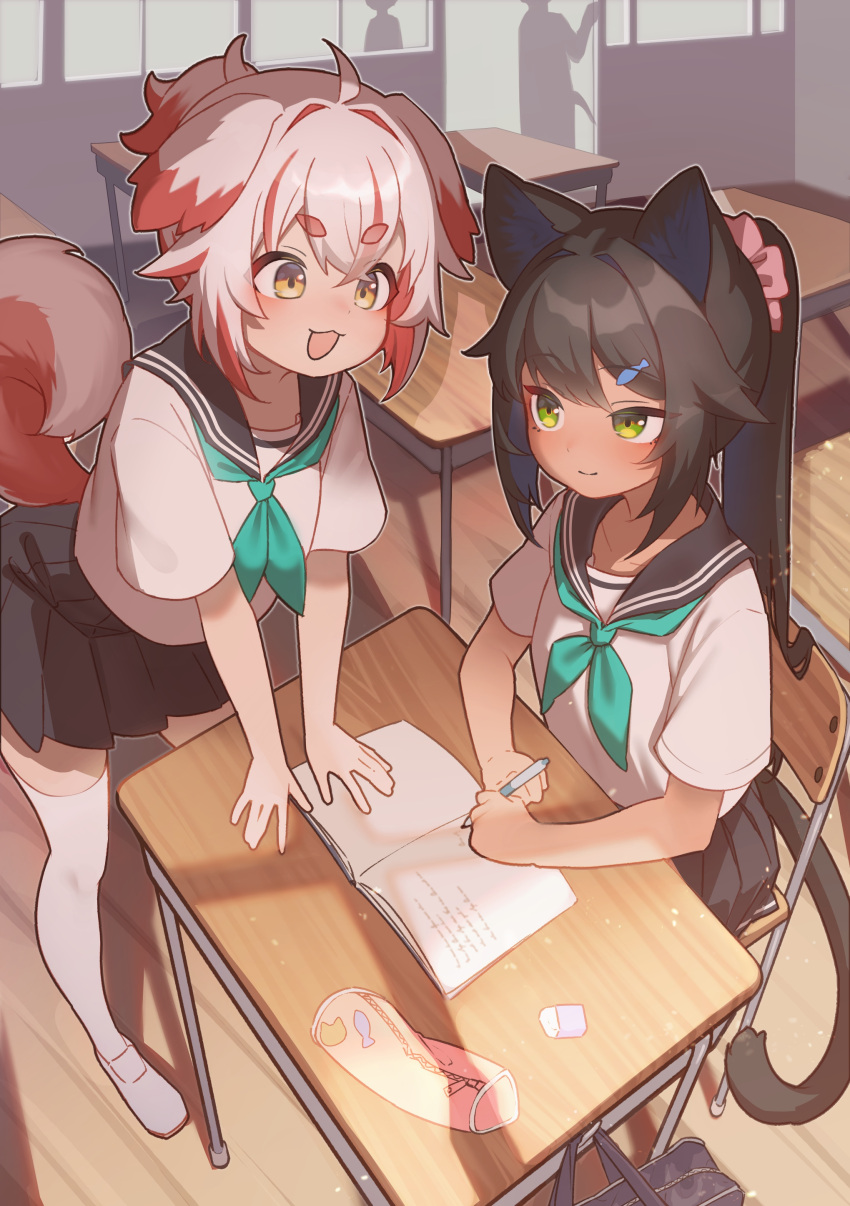 Safebooru - 2girls :3 :d absurdres ahoge akuma (st.takuma) animal ears ...