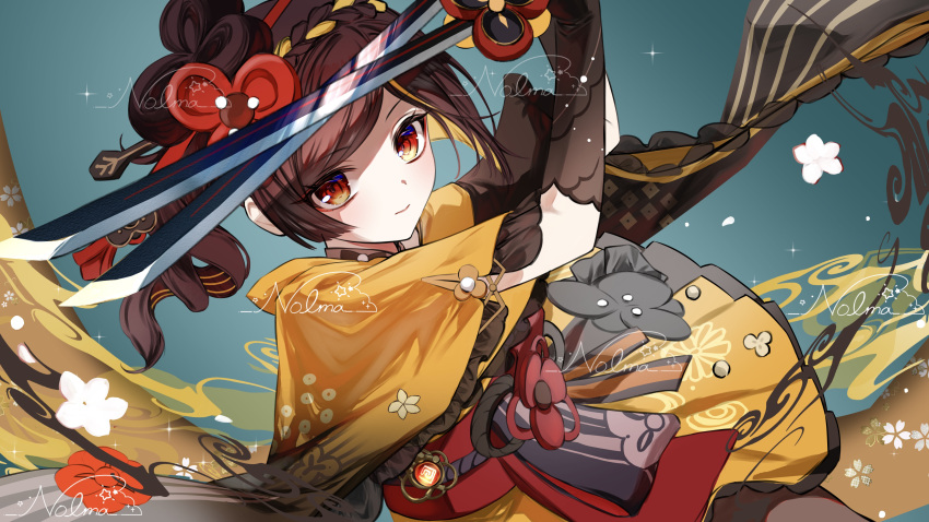 Safebooru - 1girl absurdres black gloves blonde hair braid brown hair ...