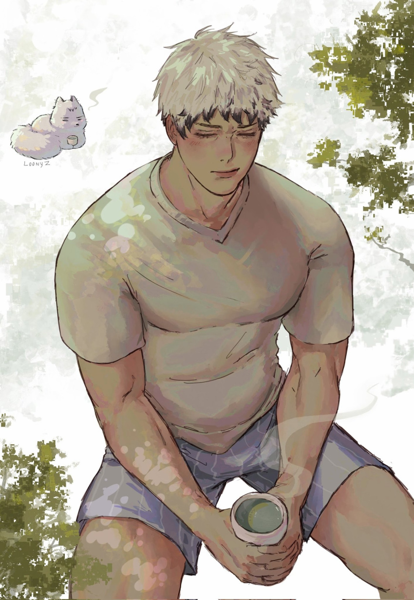 Safebooru - 1boy animal animalization artist name belly black hair ...