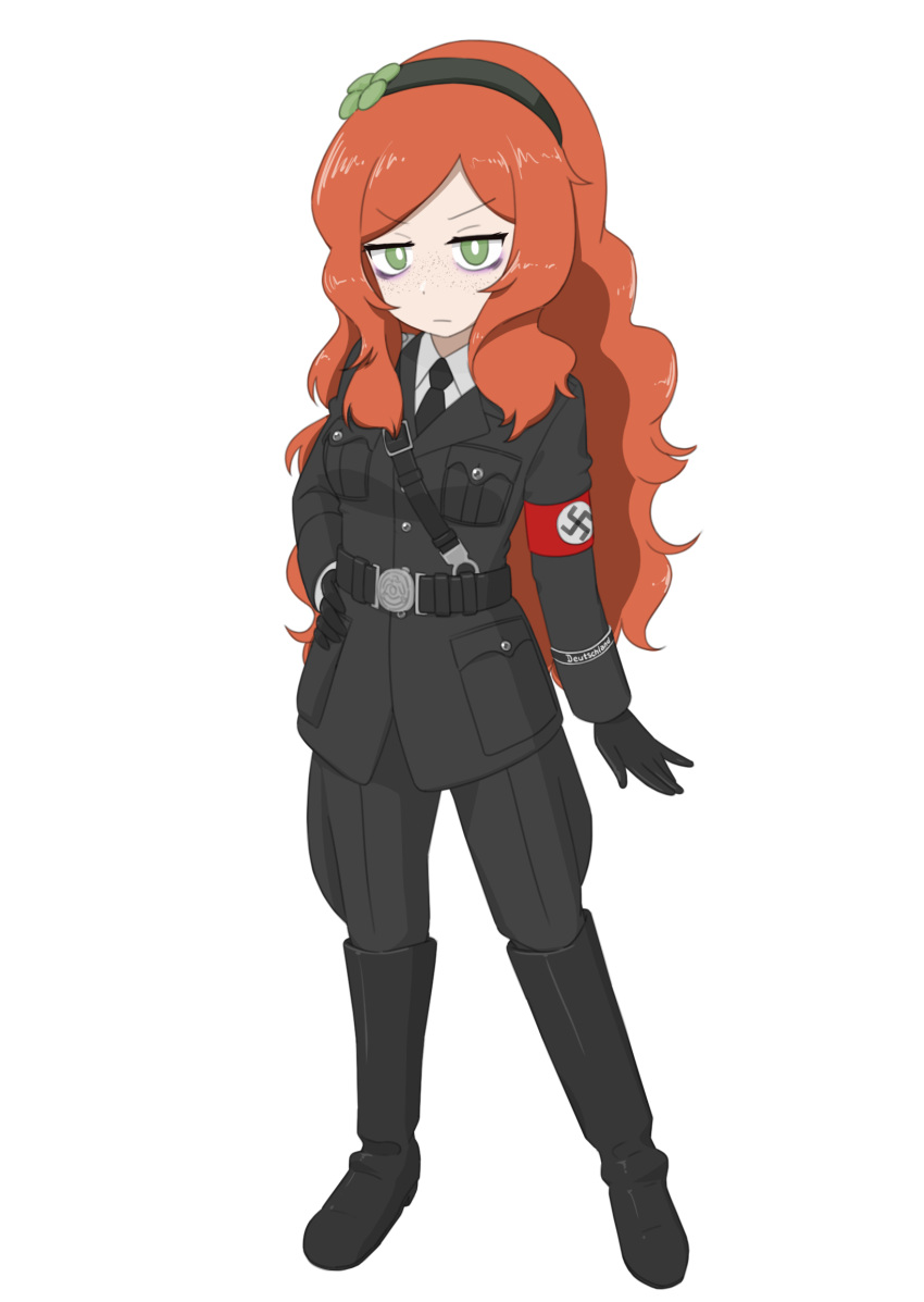 Safebooru - 1girl 4chan armband bags under eyes black boots black cat03 ...