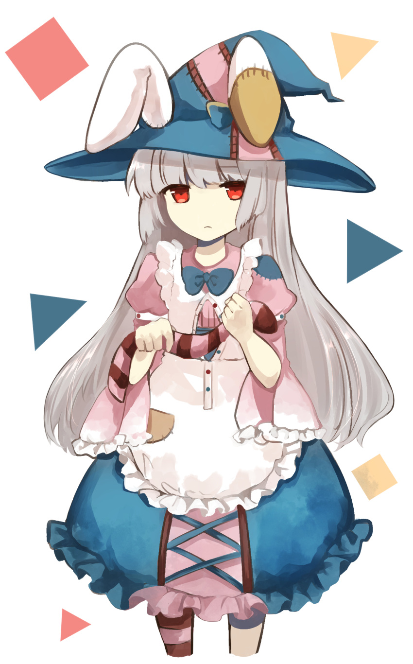 Safebooru - 1girl animal ears apron bangs blue bow blue bowtie blue ...