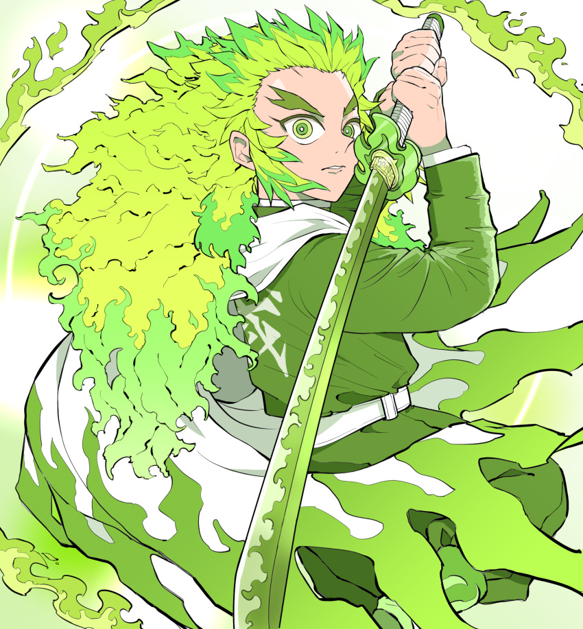 Safebooru - 1boy alternate color belt bright pupils fiery hair fire ...