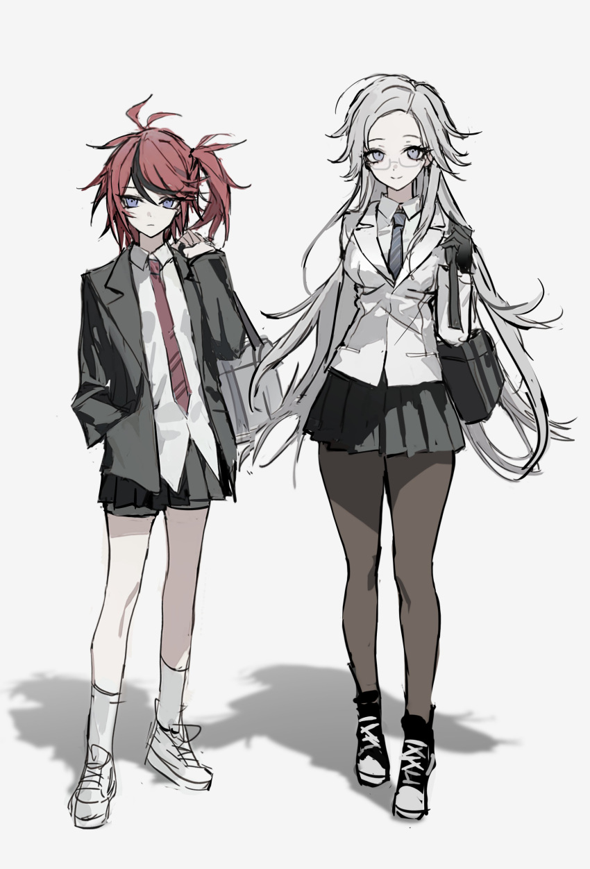 Safebooru - 2girls absurdres aotsuki eito bag black gloves black hair ...